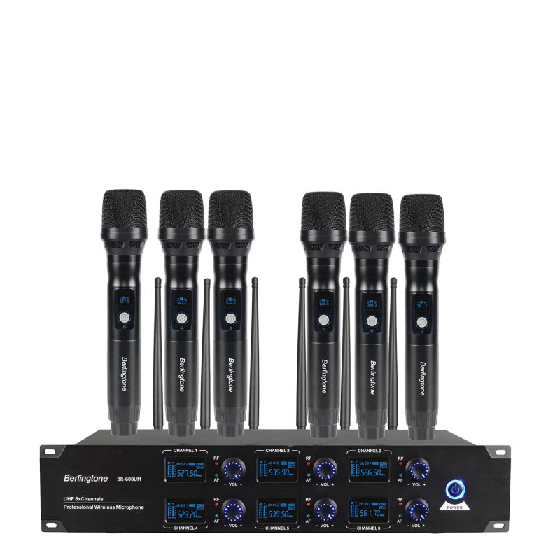 Berlingtone BR-600UM, Professional 6-Channel UHF Wireless Dynamic Microphone System - Berlingtone