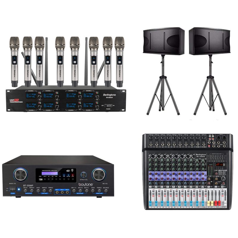 Berlingtone BR-800UM, Professional 8-Channel UHF Wireless Dynamic ...