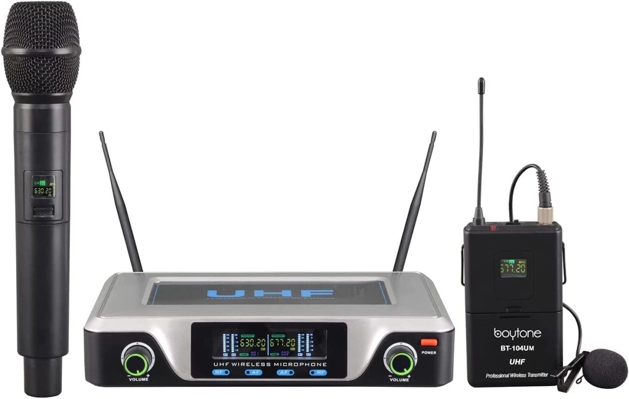 BT-104UM, UHF Wireless Microphone System, Dual fix Channel Handheld ...
