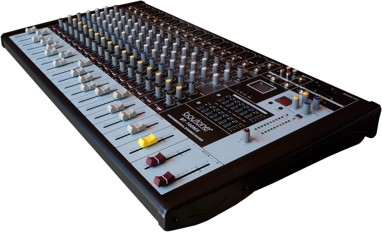 BT-122MX, 12-Channel Bluetooth Studio Audio Mixer - DJ Sound Controller ...