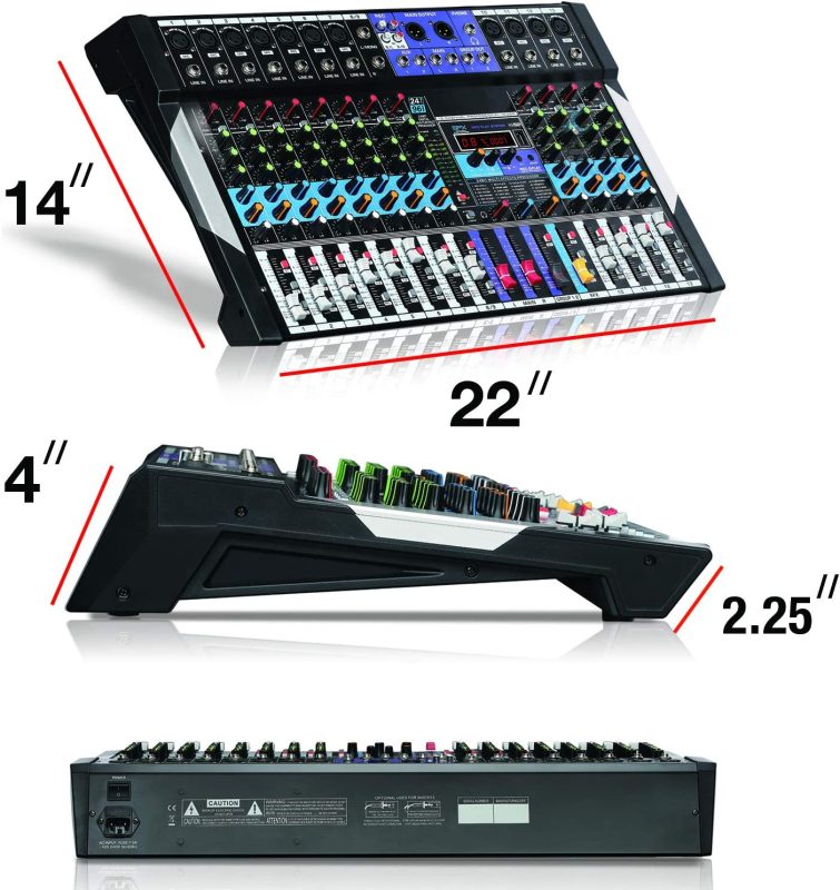 BT-120MX, 12 -Channel Bluetooth Studio Audio Mixer - DJ Sound ...