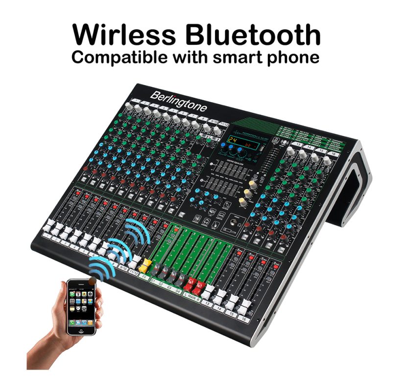 BR-216MX,16-Channel Professional Bluetooth Audio Mixer, PC Recording ...